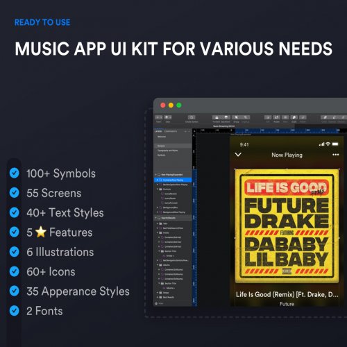 Music Streaming App UI KIt - Design Anything