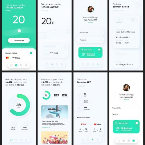 Telco Skeumorph App for Sketch - Design Anything