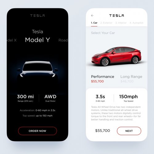 Tesla Model Y - Concept UI Kit for Figma - Design Anything