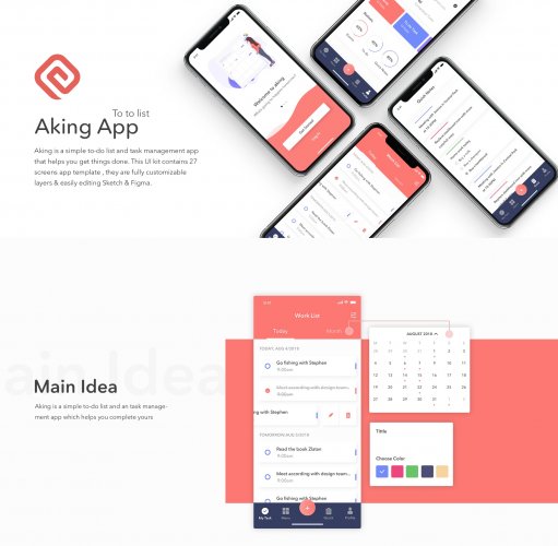 Aking To-Do List App Free UI Kit - Design Anything Aking To-Do List App Free UI Kit - Design Anything