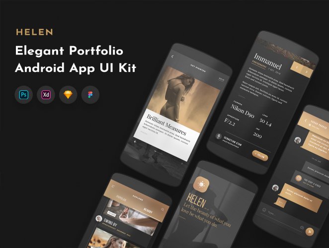 Helen AndroidOS App UI Kit - Design Anything