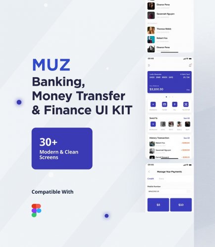 Muz Banking App UI Kit for Finance and Money Transfer Kit - Design Anything
